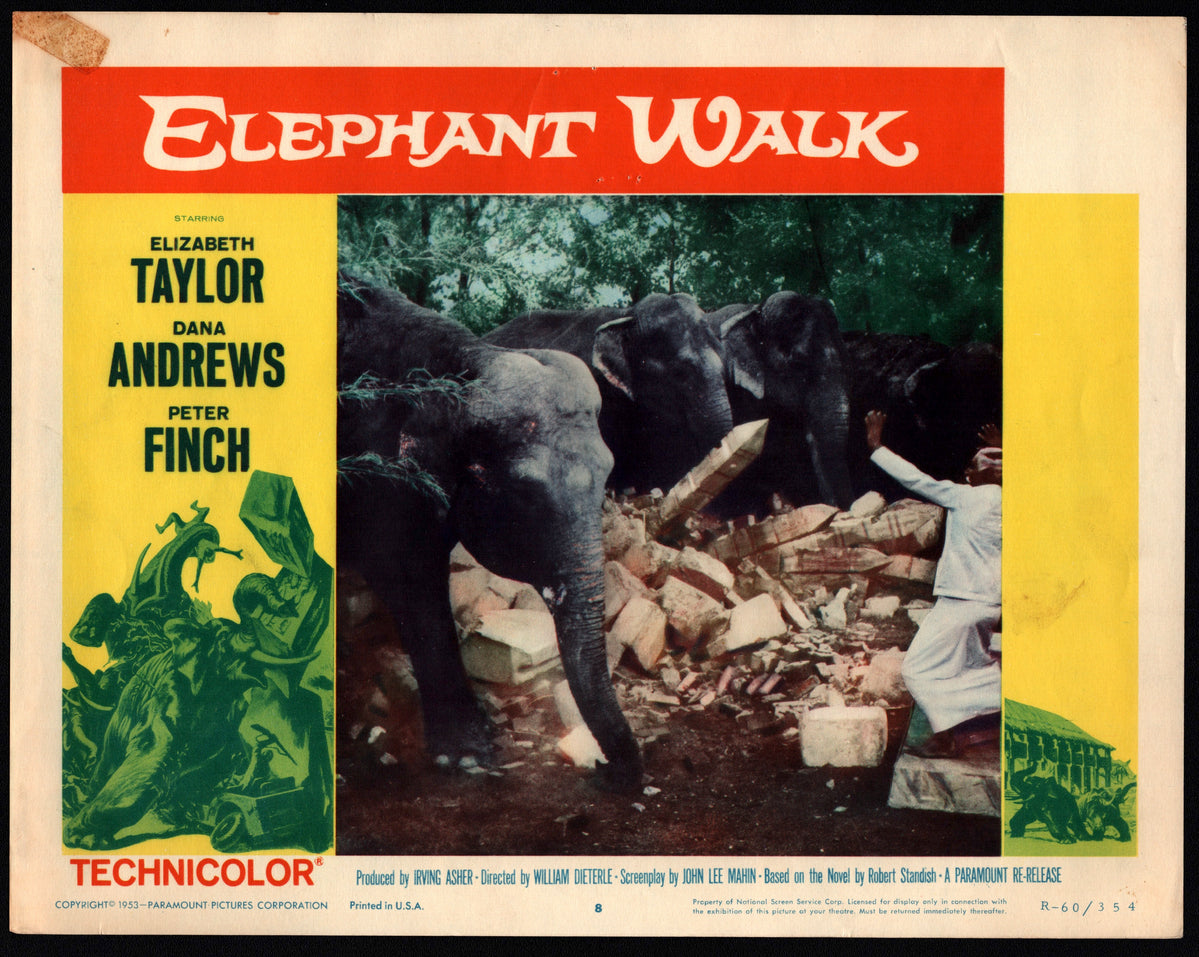 1960R Elephant Walk #8 Lobby Card 11x14 Elizabeth Taylor Dana Andrews ...
