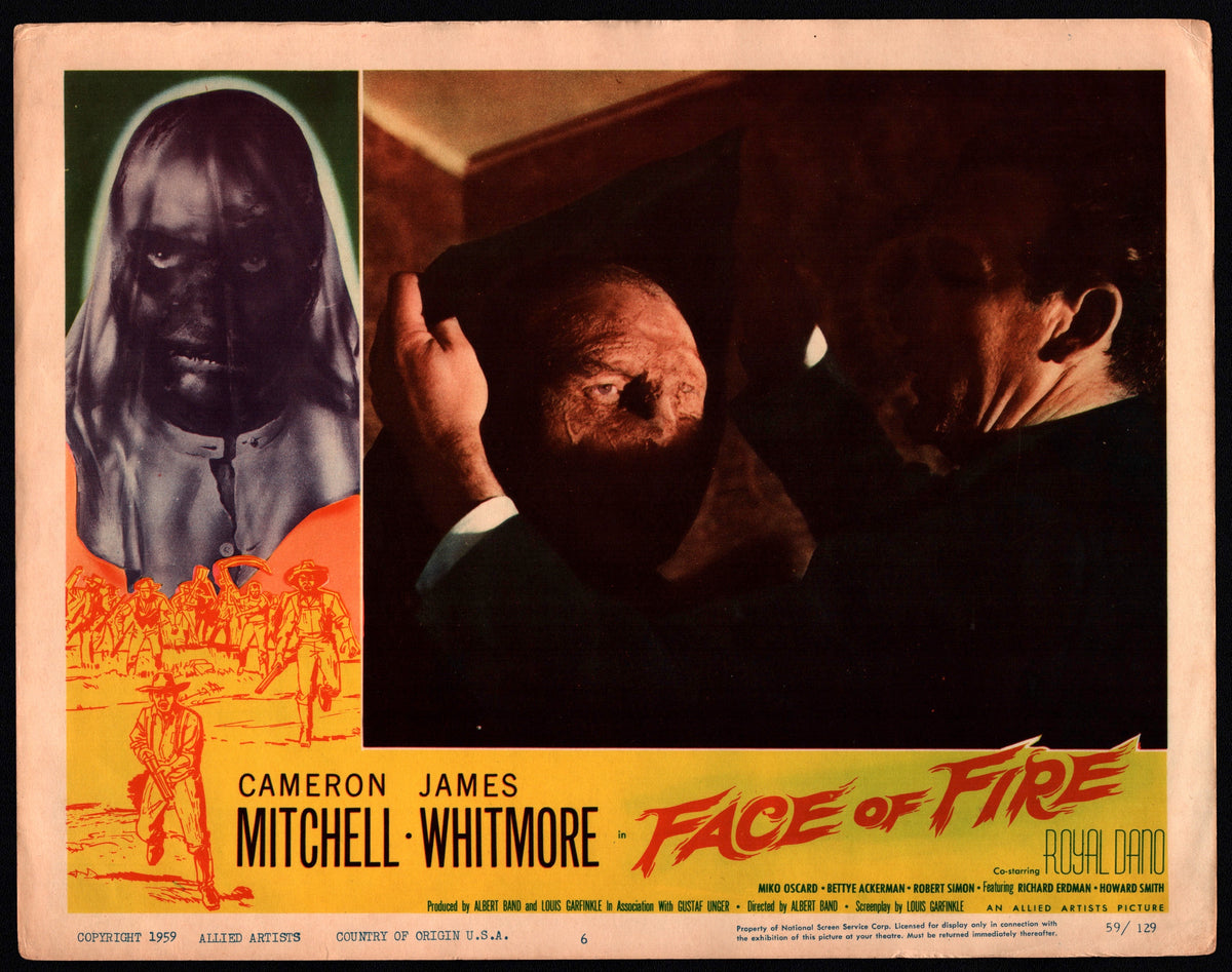 1959 Face of Fire #6 Lobby Card 11 x 14 Cameron Mitchell James Whitmor ...