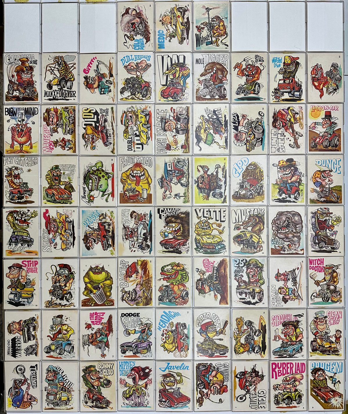 1970 Odder Odd Rods Vintage Bubble Gum Trading Card Set of 66 Donruss ...