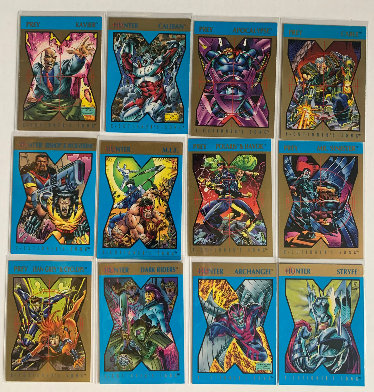 Marvel X-Cutioner's Song Comic Book Inserts Trading Card Set 12 Cards ...