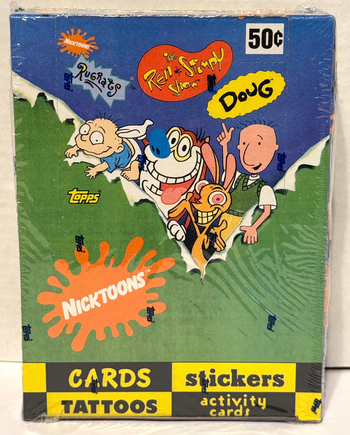 1993 Nickelodeon Nicktoons Trading Card Box Ren & Stimpy Rugrats Doug ...