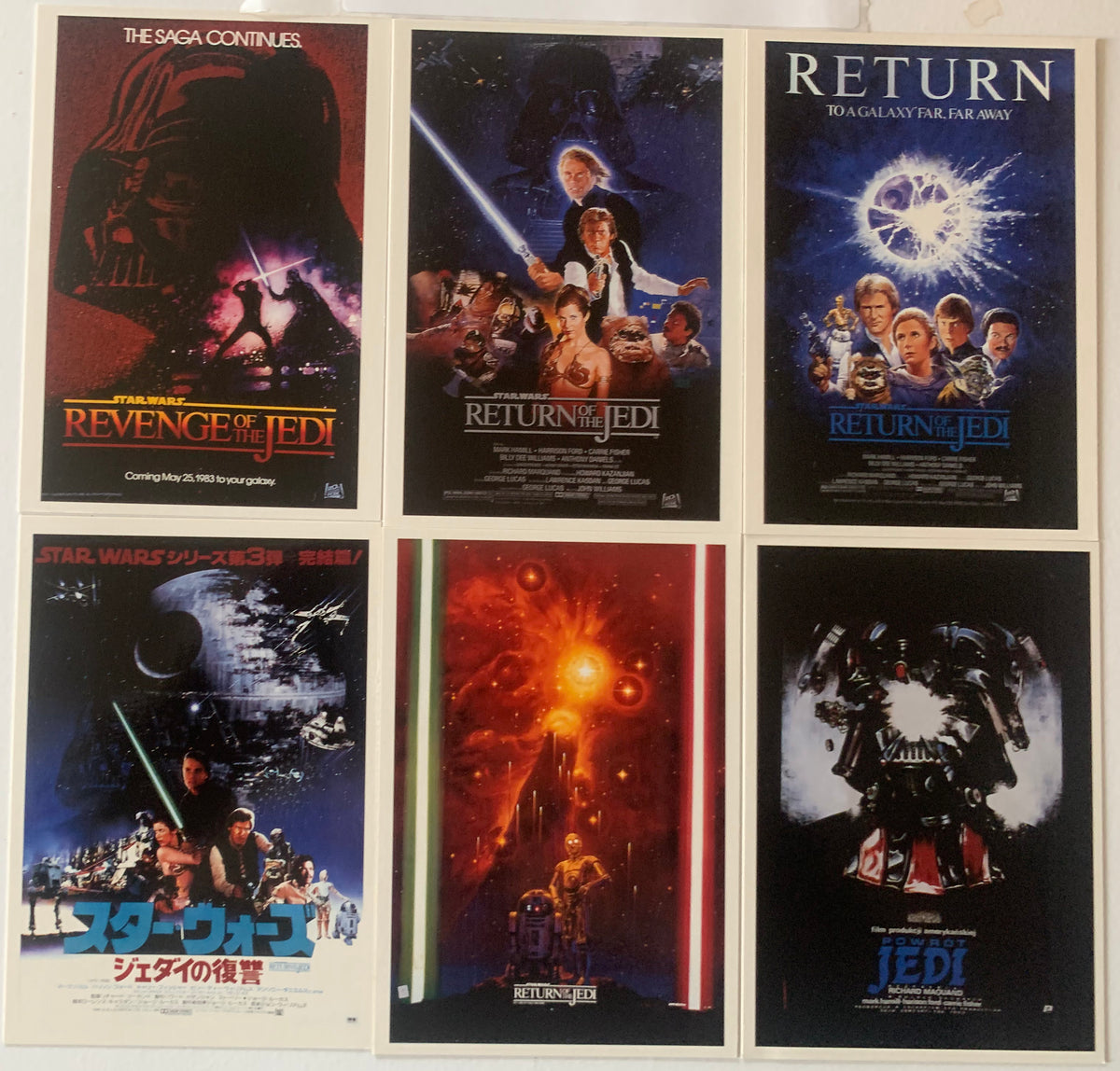 Star Wars Return of the Jedi Mini Poster Box Loader Chase Card set 6 C ...