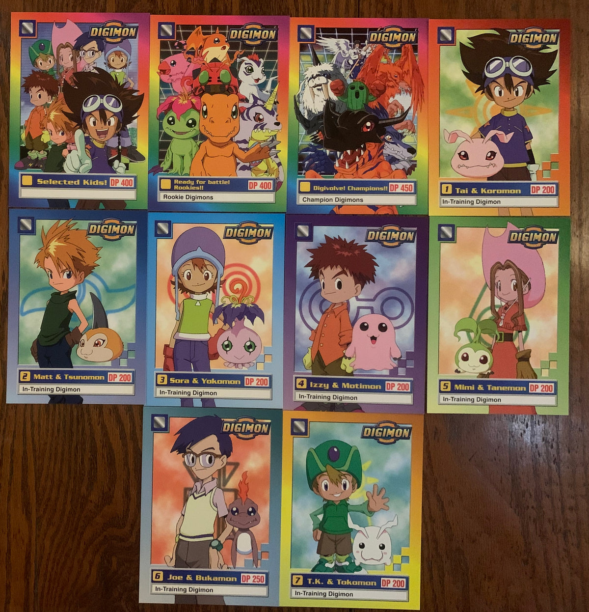 Digimon Animated Series 2 Jumbo oversized Chase Card Set 10 Cards 1-10 ...