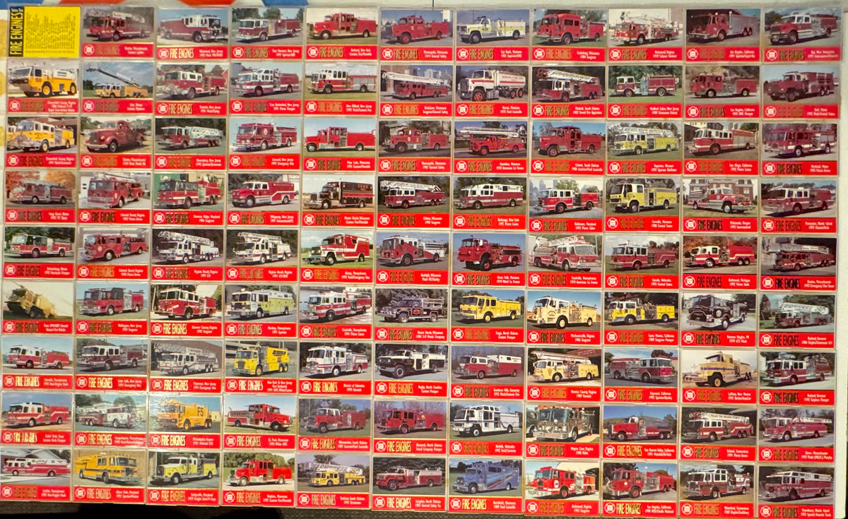 1993 Bon Air Fire Engines Series 2 Trading Card Set of 100 Cards Chica ...