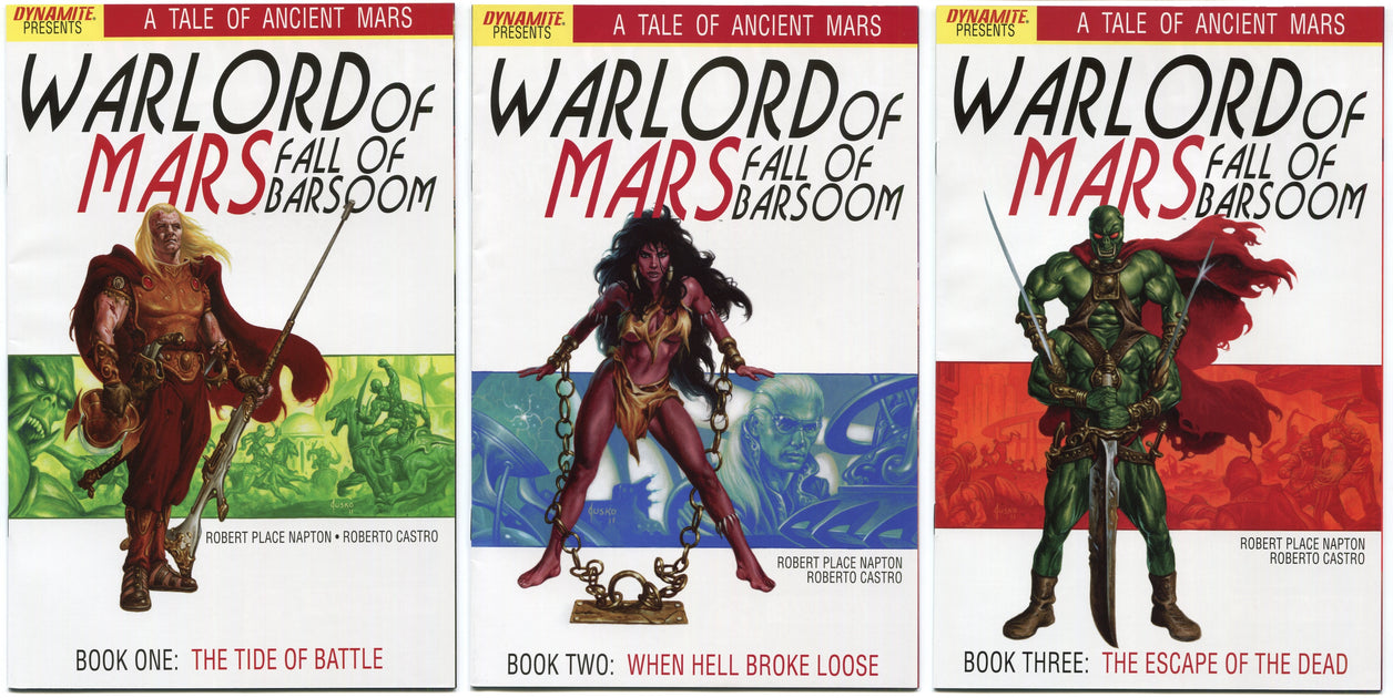 Warlord of Mars Fall of Barsoom Book 1 2 3 Set Dynamite 2011 VF/EX ...