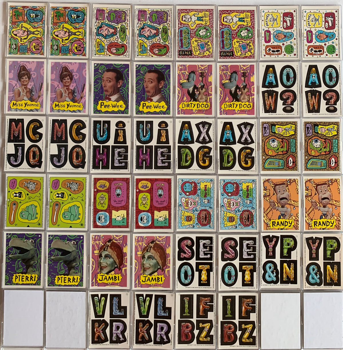 Pee Wee Herman Pee Wee's Playhouse Fun Paks Sticker Card Set Topps 198 ...
