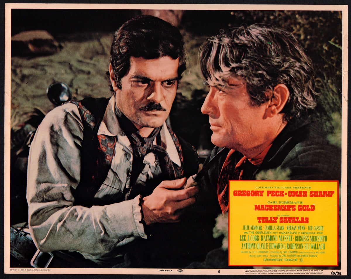 1969 Mackenna's Gold Lobby Card 11x14 Gregory Peck Omar Sharif Telly S ...