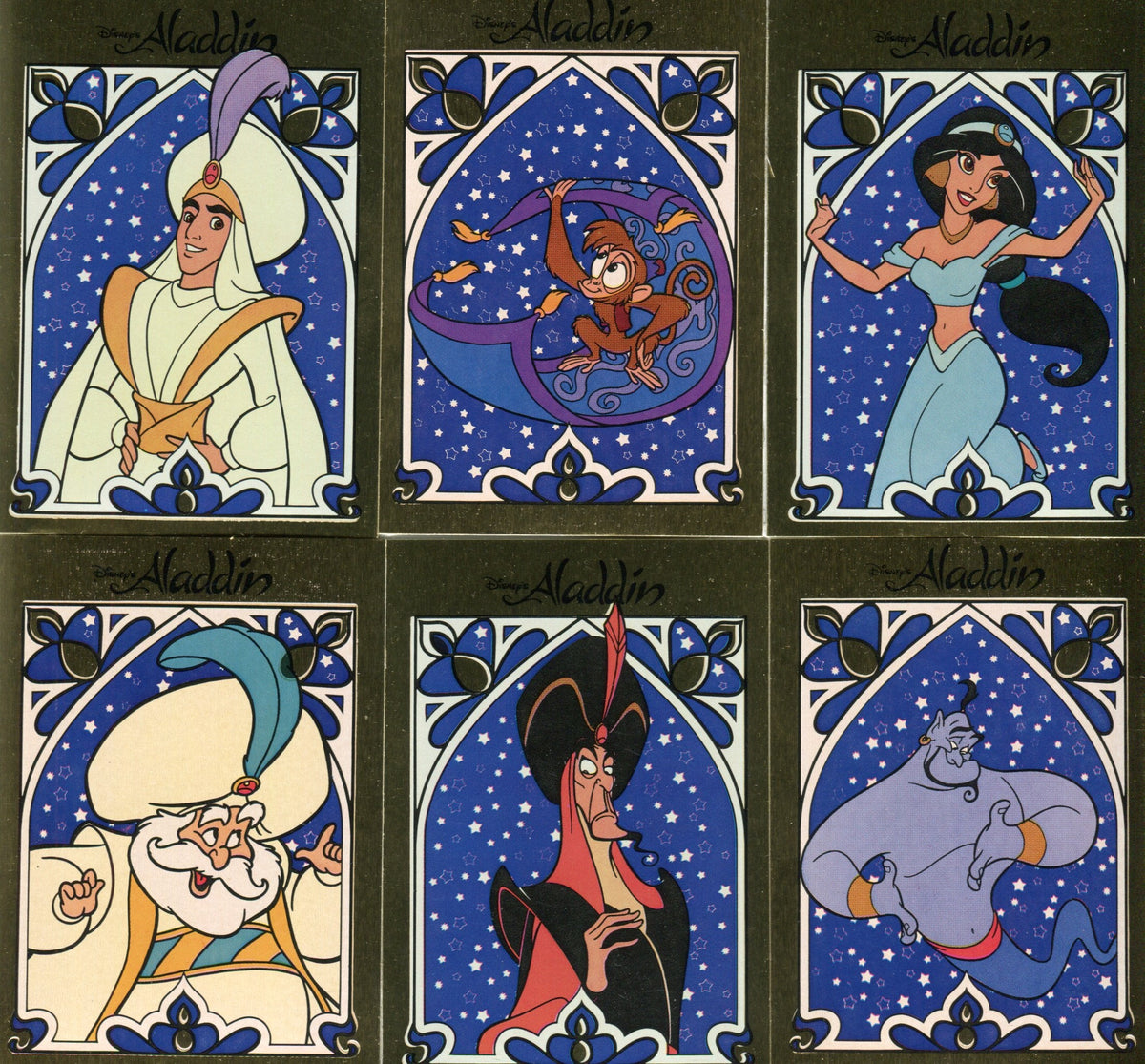 Aladdin Disney Movie Sticker Card Set 10 Sticker Cards Panini 1993 ...