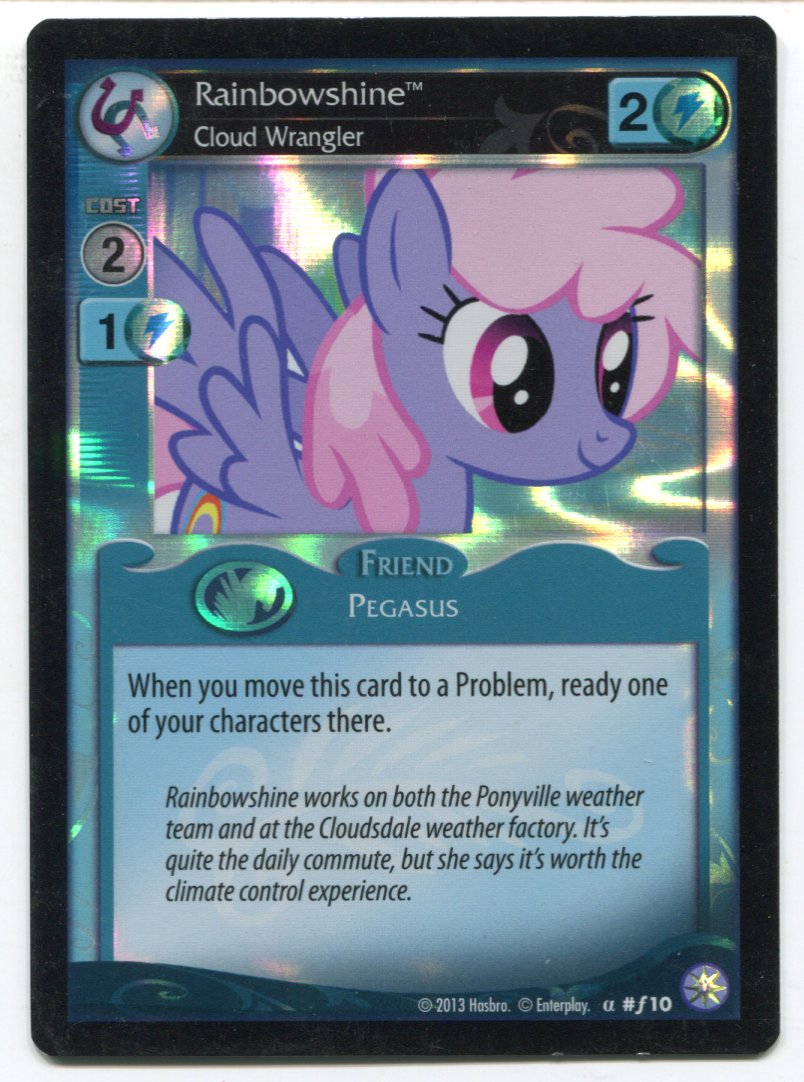 My Little Pony Rainbowshine Cloud Wrangler #f10 Foil Card MLP TCG Ente ...