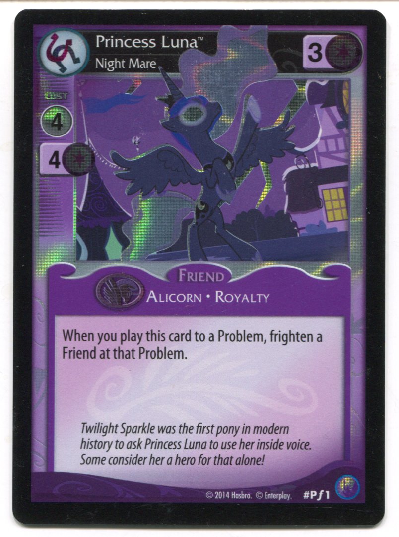My Little Pony Princess Luna Night Mare #Pf1 Foil Card MLP TCG Enterpl ...