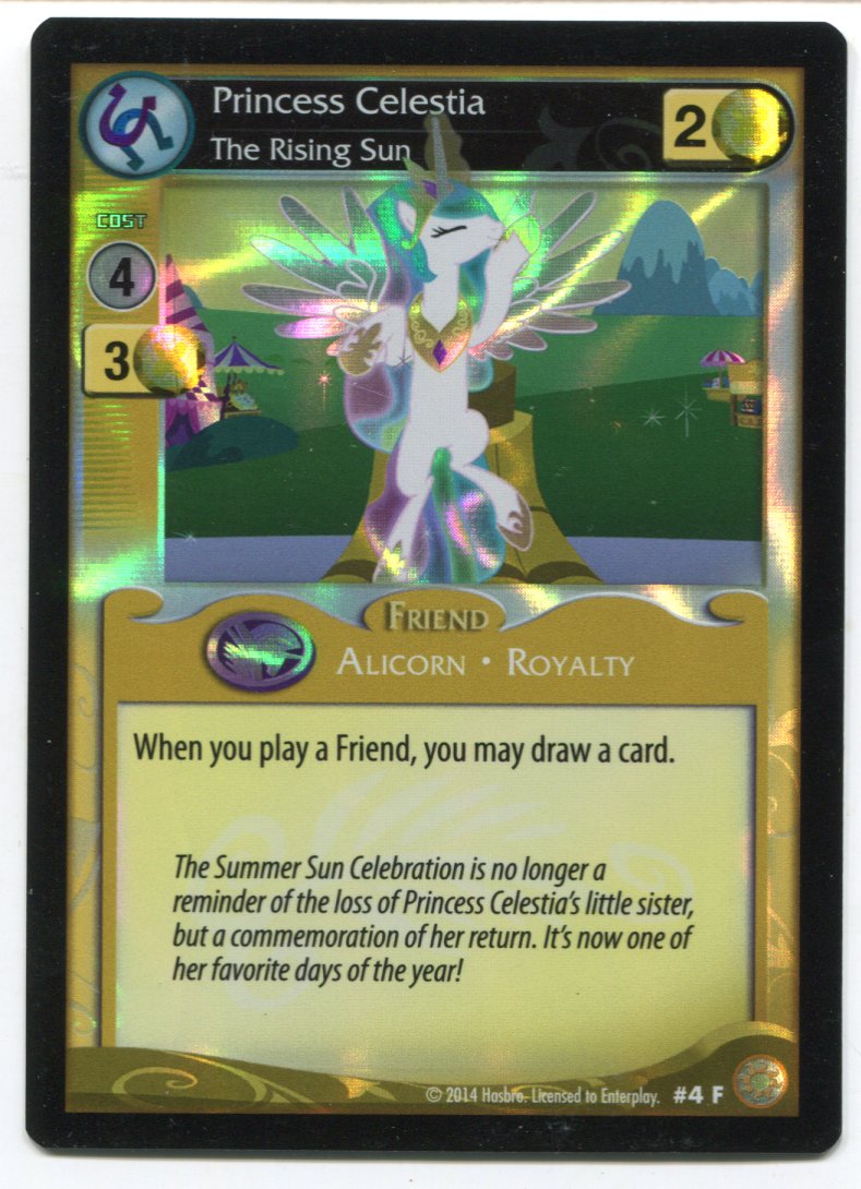 My Little Pony Princess Celestia The Rising Sun #4F Foil Card MLP TCG ...