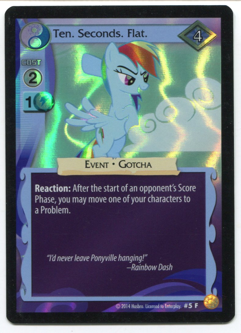My Little Pony Rainbow Dash Ten Seconds Flat #5F Foil Card MLP TCG Ent ...