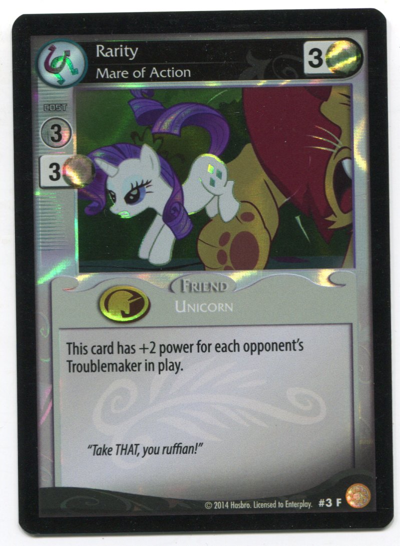 My Little Pony Rarity Mare of Action #3F Foil Card MLP TCG Enterplay ...