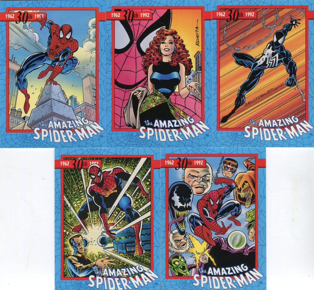 Spider-Man 30th Anniversary Vintage Promo Card Set SM-1 thru SM-5 Impe ...