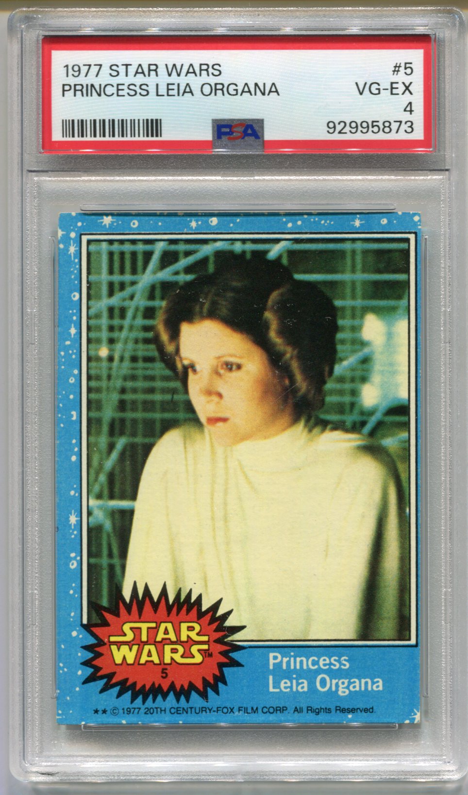 1977 Star Wars Princess Leia Organa #5 Trading Card PSA 4 VG-EX ...