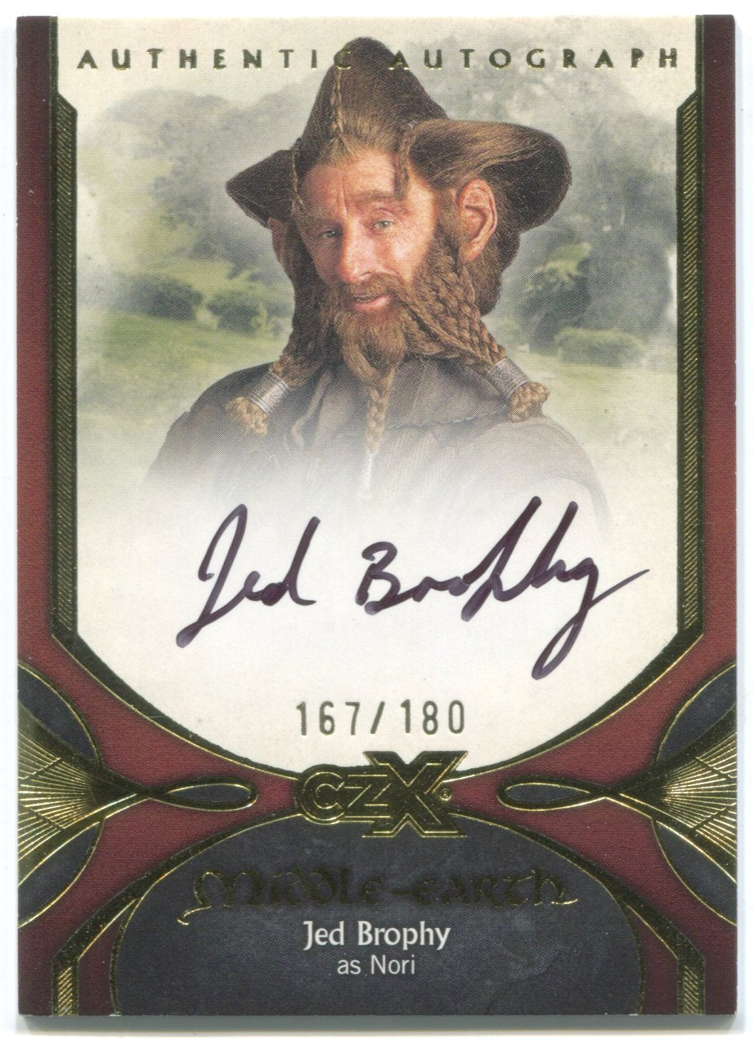 CZX Middle Earth JB-N Jed Brophy as Nori 167/180 Autograph Card ...