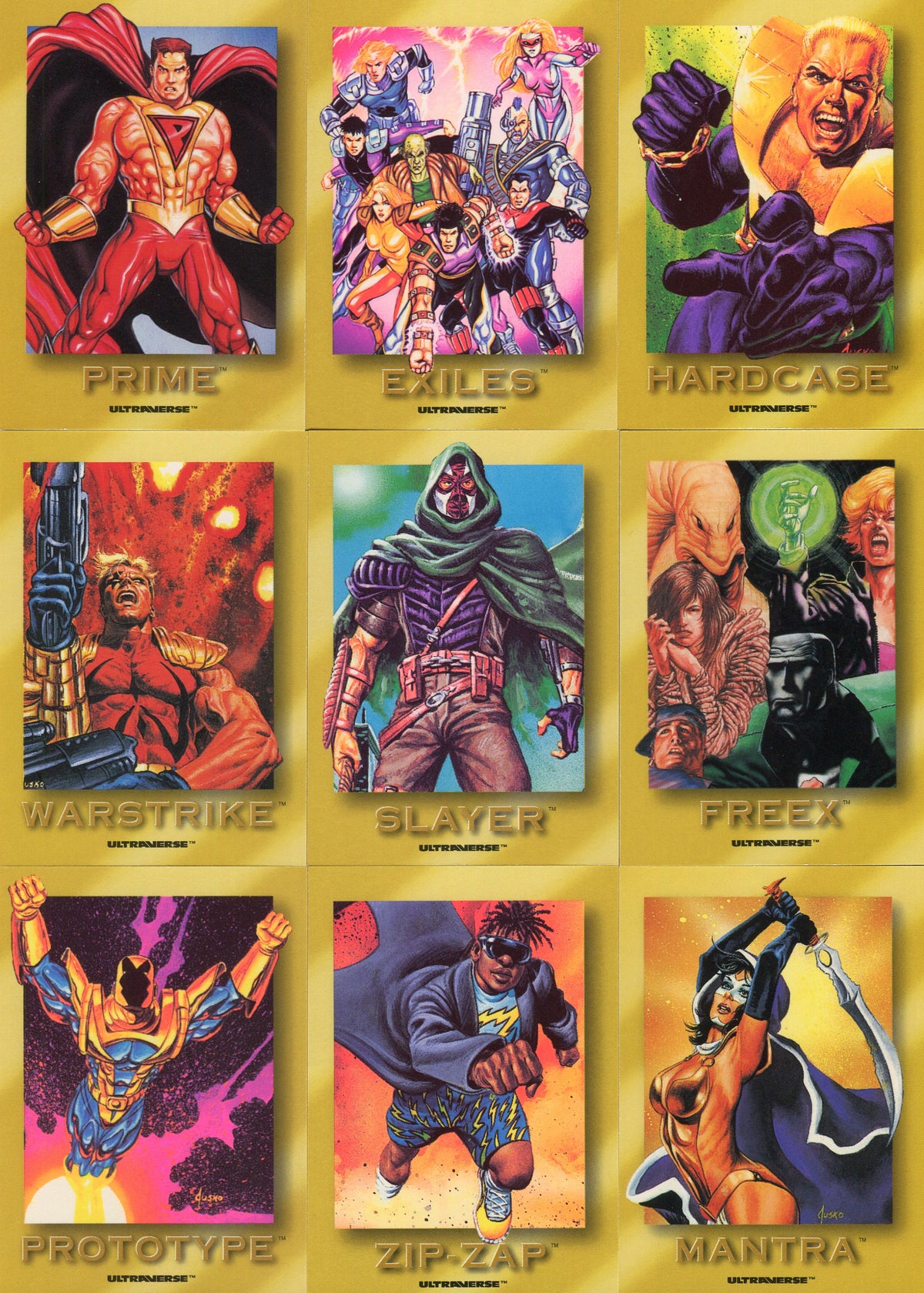 1993 Ultraverse Series 1 Rookie Chase Card Set R1 - R9 Skybox ...