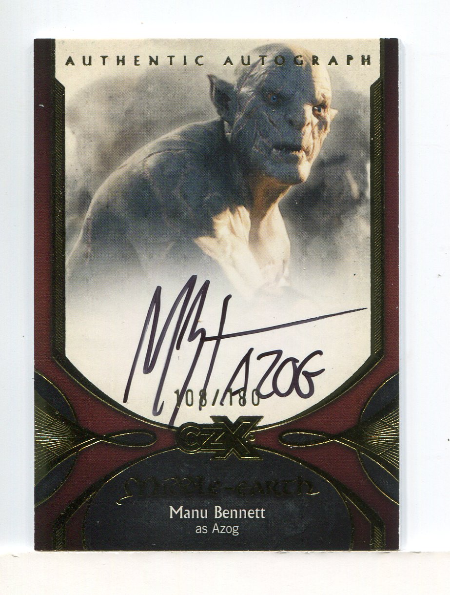 CZX Middle Earth MB-A Manu Bennett as Azog #108/180 Autograph Card — TvMovieCards.com