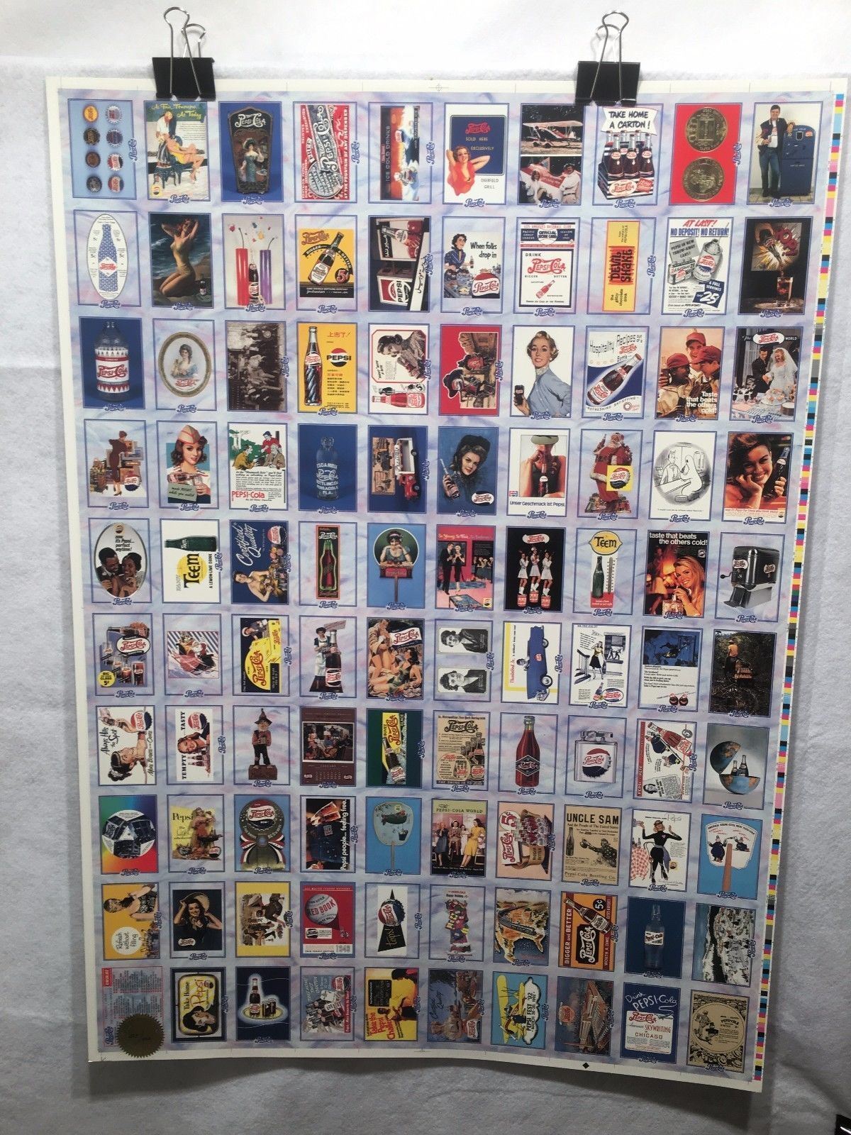 Pepsi Cola Series Two 2 Trading Cards Uncut 100 Card Sheet Poster Size ...