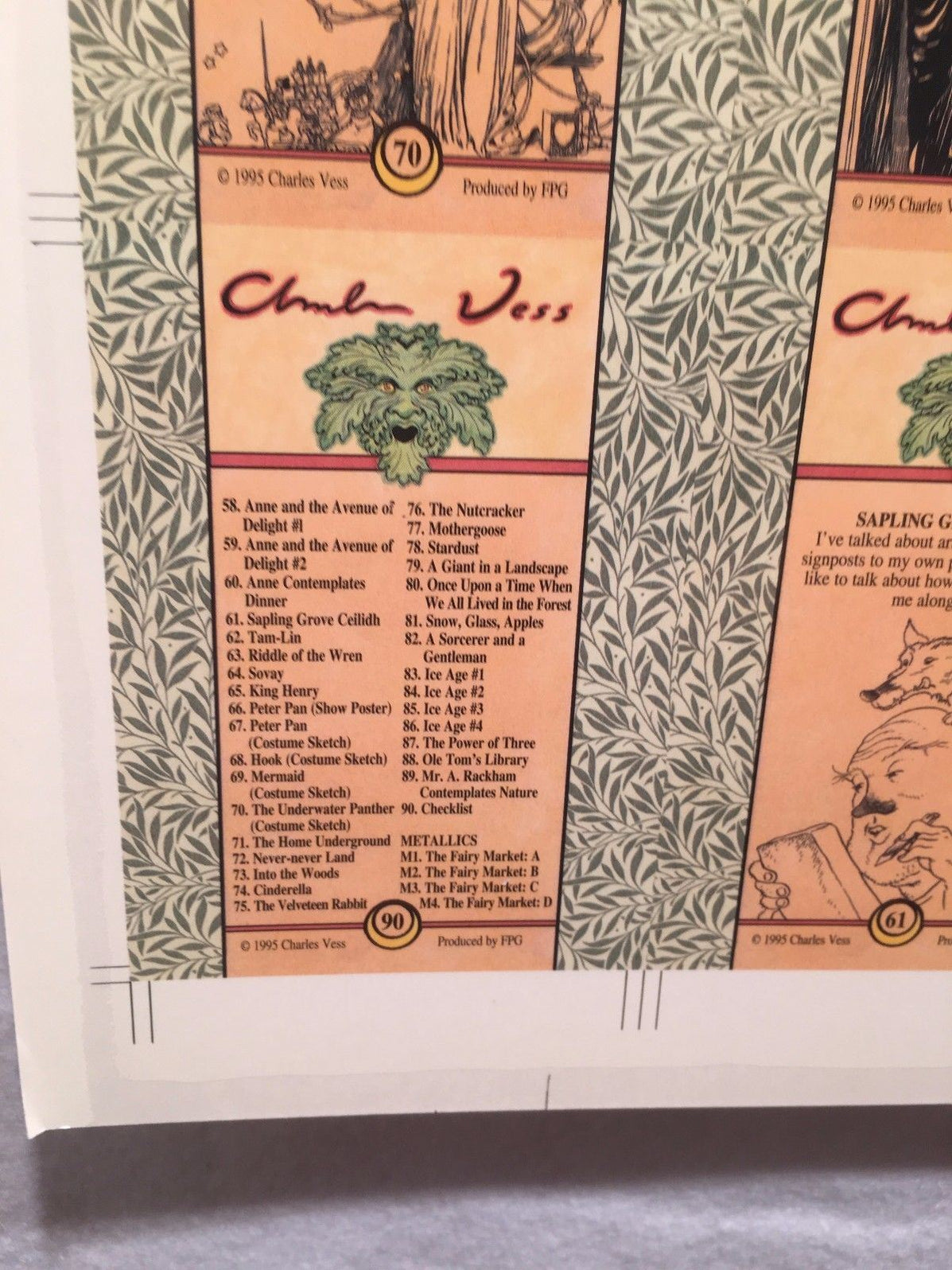 Charles Vess Fantasy Art Trading Cards UNCUT 90 CARD SHEET Poster Size ...