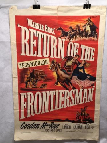 Original 1950 Return of the Frontiersman Movie Poster 27 x 41 Great fo ...