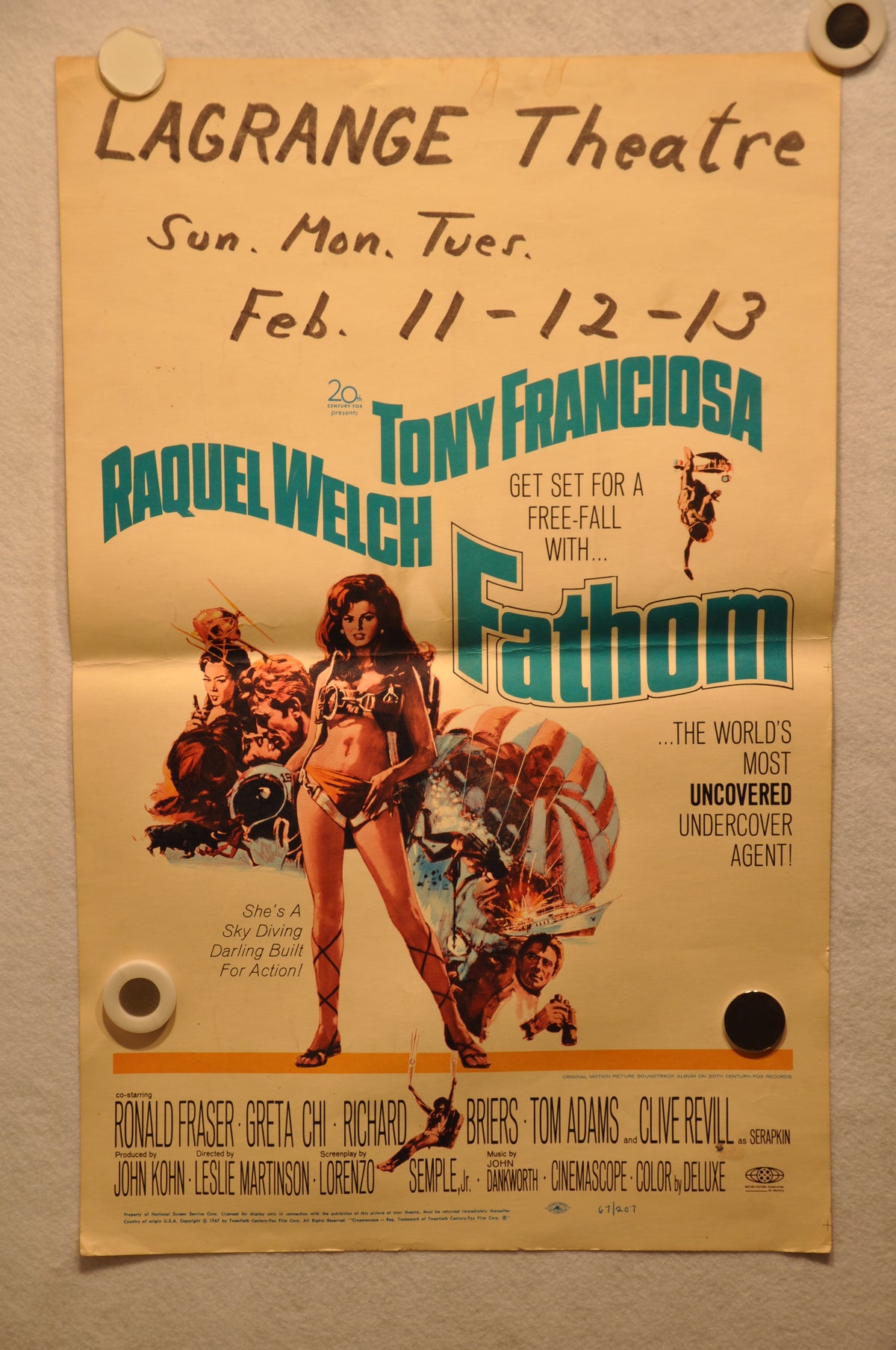 1967 Fathom Original Window Card Insert Movie Poster "14 x 22" Raquel ...