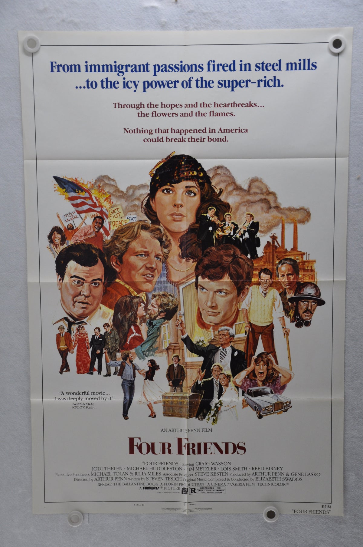 1981 Four Friends Original 1SH Movie Poster 27 x 41 Craig Wasson, Jodi ...