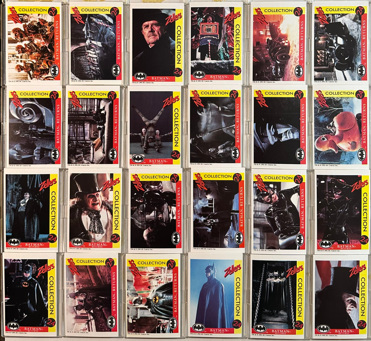 1992 Batman Returns Movie Zellers Dept Store 24 Card Trading Card Set ...