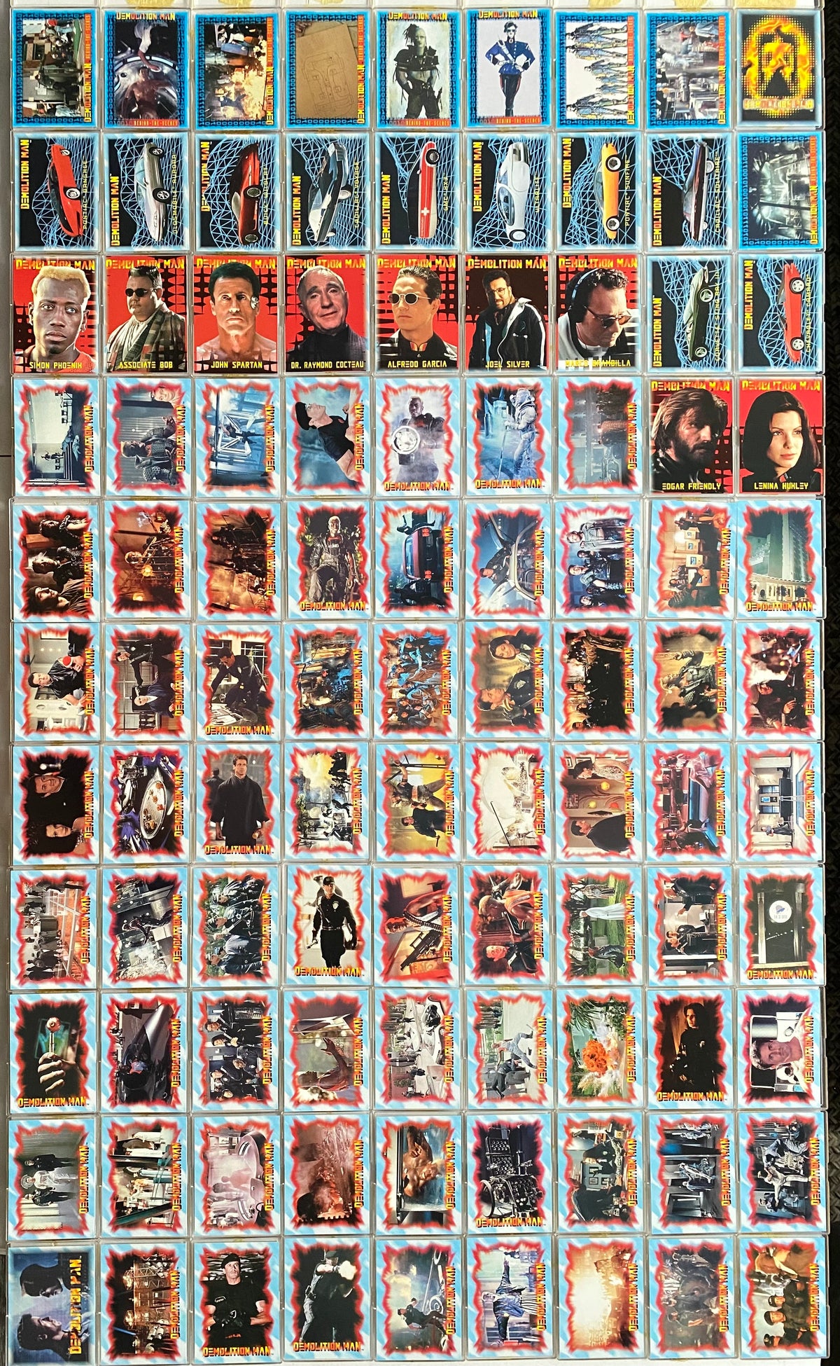 1993 Demolition Man Movie Base Trading Card Set 100 Cards Sylvester St ...