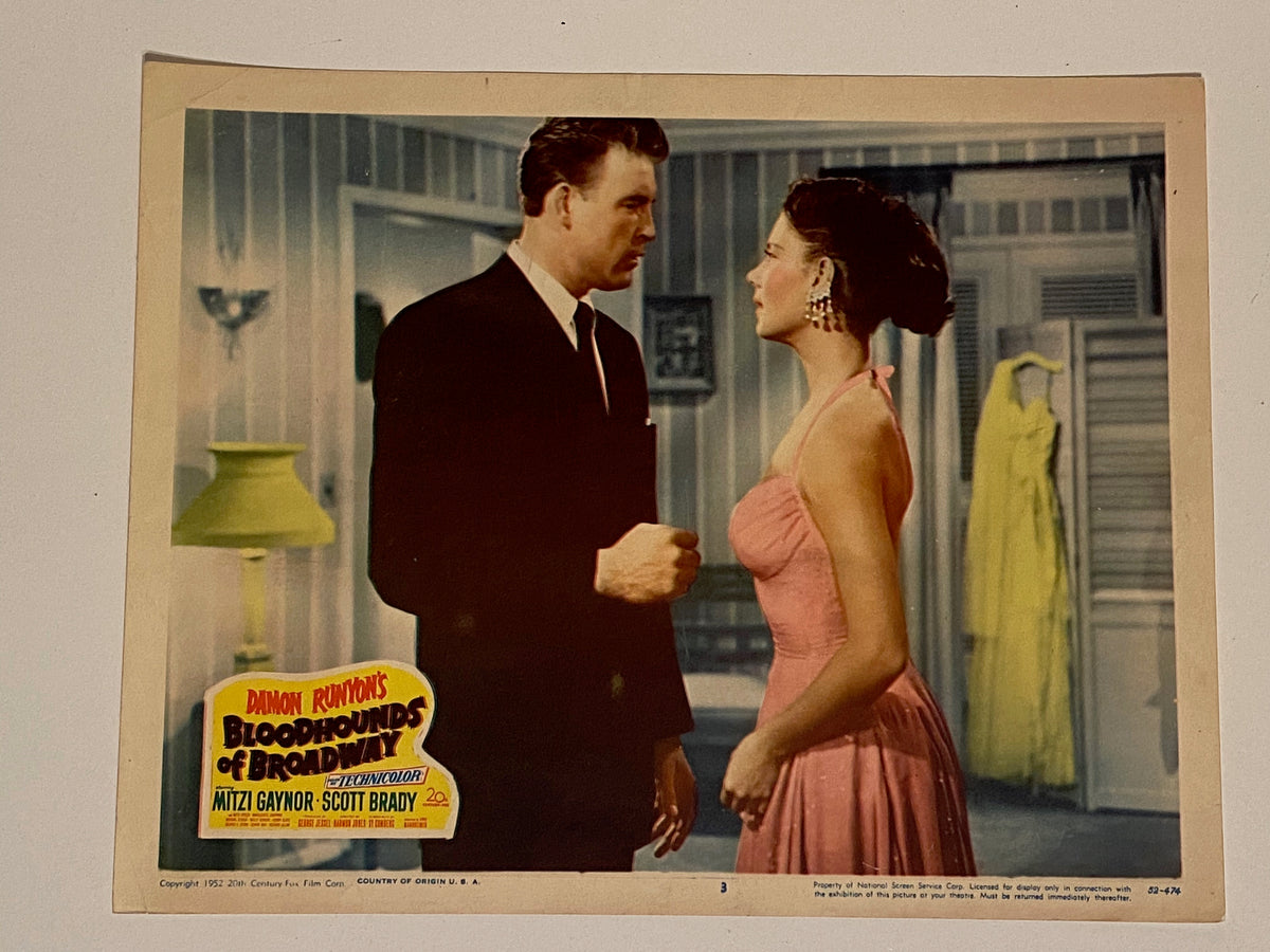 1952 Bloodhounds of Broadway #3 Lobby Card 11 x 14 Mitzi Gaynor, Scott ...