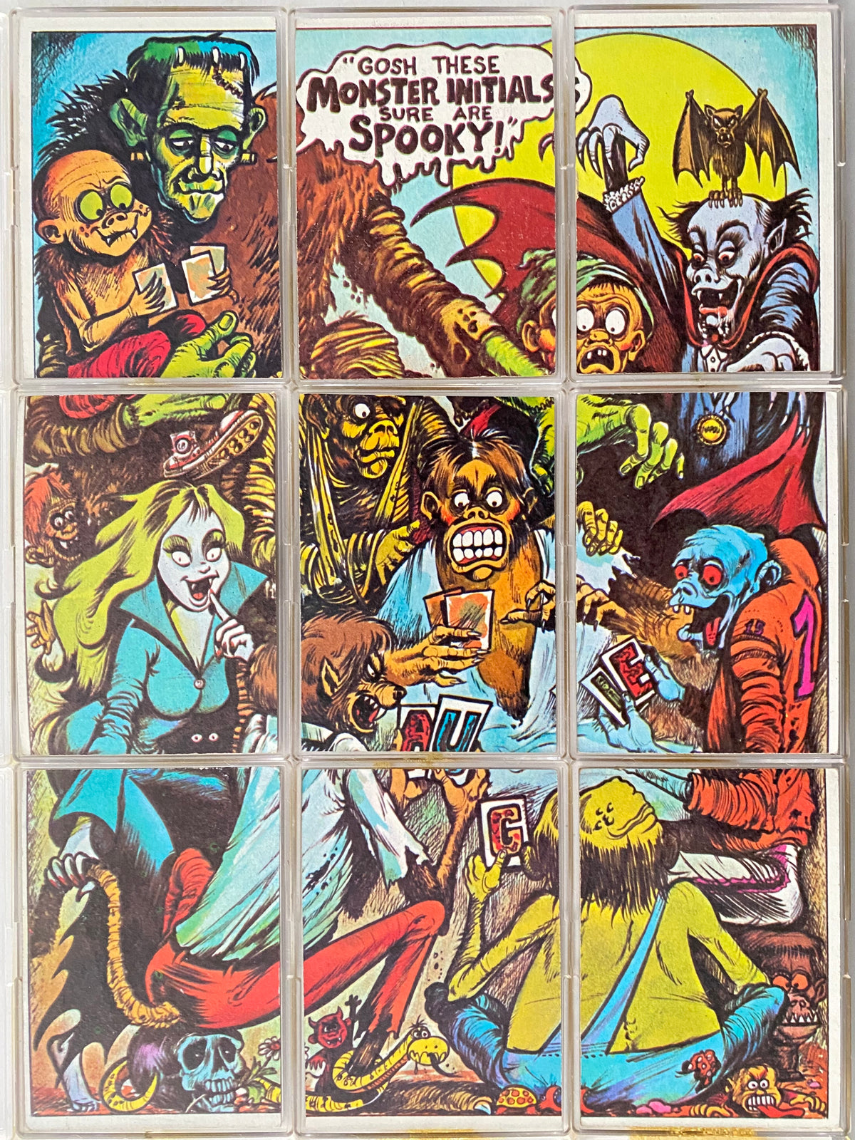 Monster Initial Stickers 1973 Topps Vintage Puzzle Trading Card Set of ...