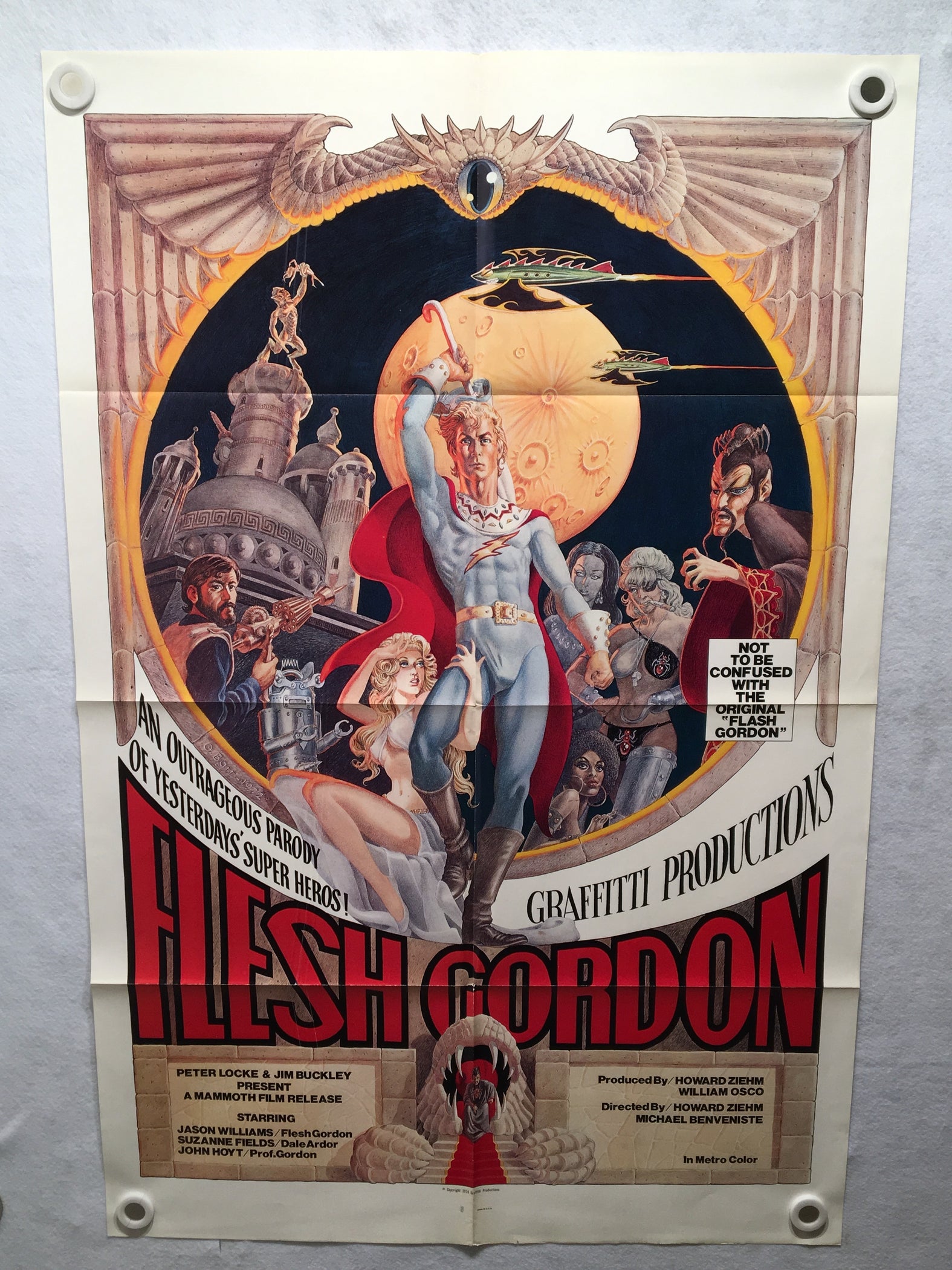 1974 Flesh Gordon Original Movie Poster Graffitti Productions 27 x 41 ...