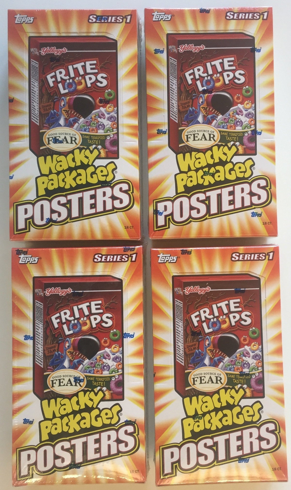 4 Wacky Packages Series 1 Posters Card Box 4 Sealed Boxes 18 Packs Top ...
