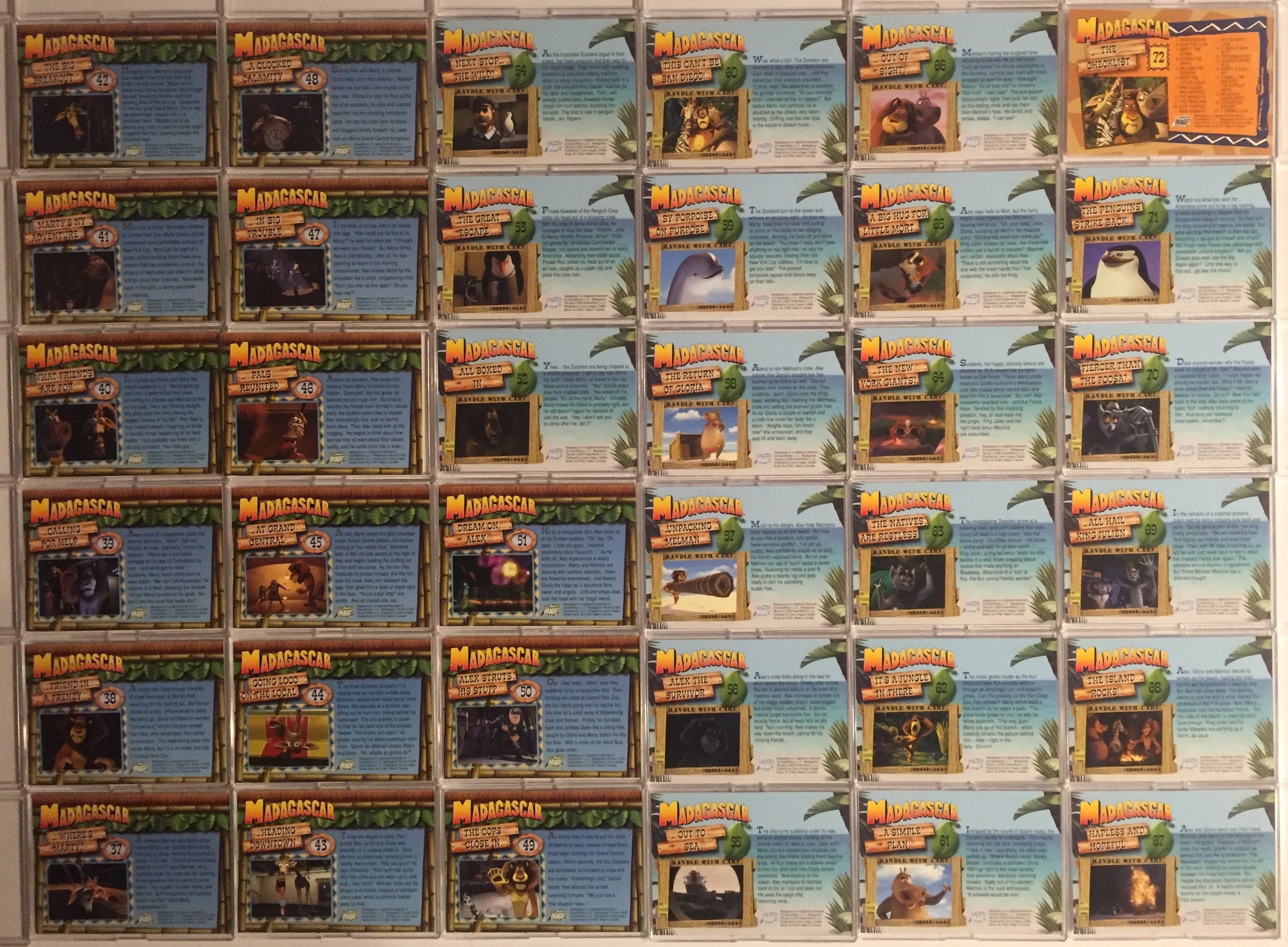 Madagascar Movie Base Card Set 72 Cards Comic Images 2005 ...
