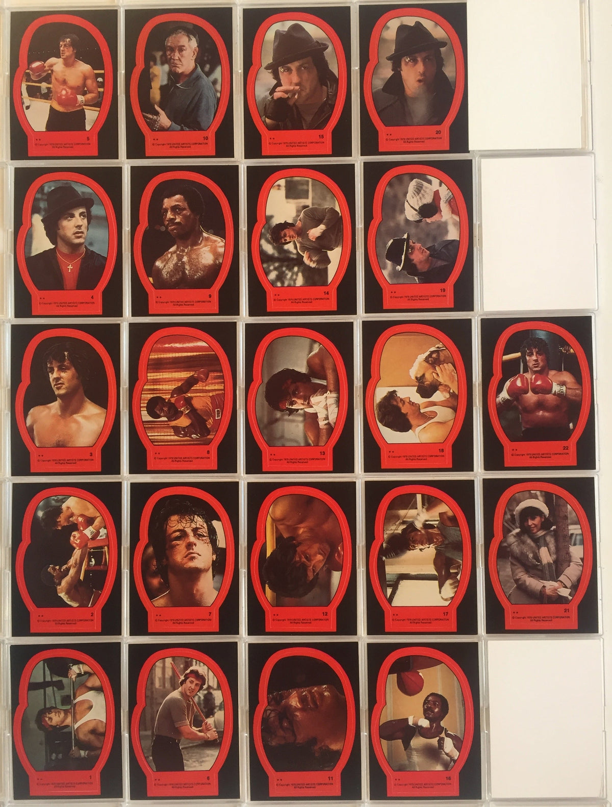 Rocky II Movie Vintage Sticker Card Set 22 Sticker Cards Topps 1979 ...