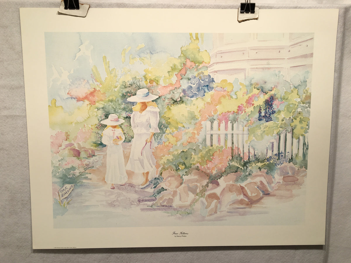 Free Kittens - Nancy Phelps - Lithograph Art Print 22" x 28 ...
