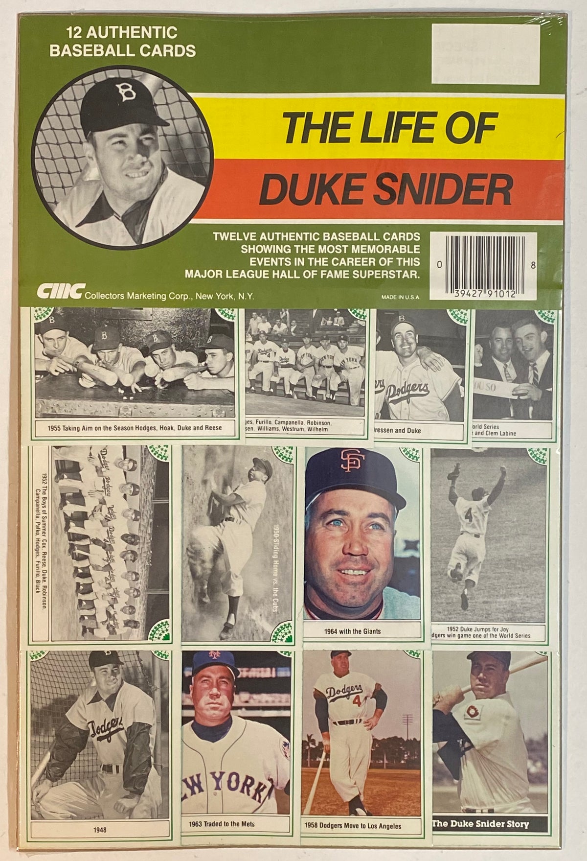 1980s Life of Duke Snider 12 Authentic Baseball Cards Memorable Moment ...