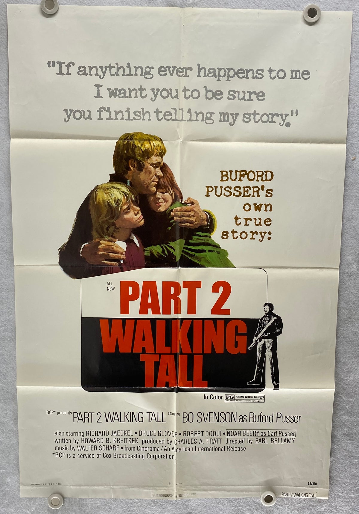 1975 Walking Tall Part 2 II Original 1SH Movie Poster 27 x 41 Bo Svens ...
