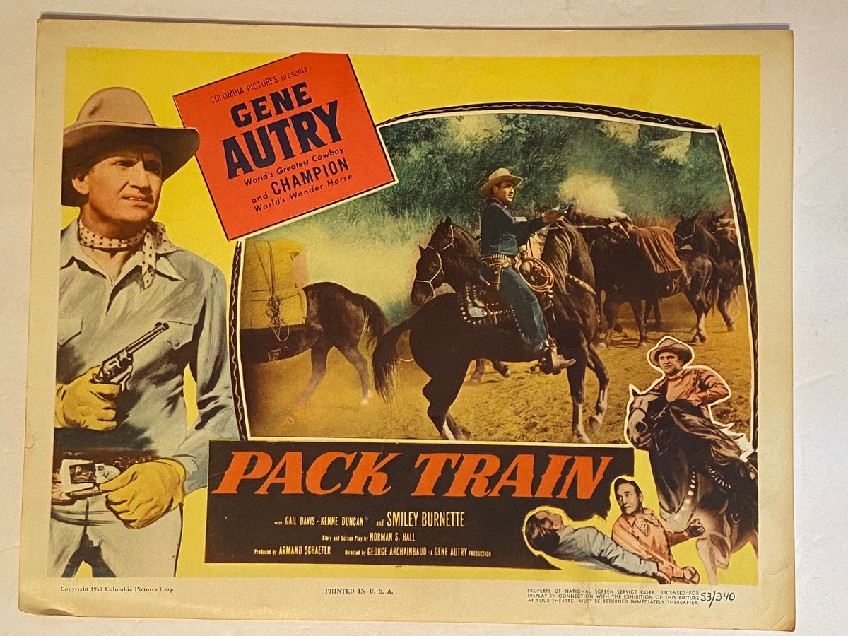 1953 Pack Train Lobby Card 11 x 14 Gene Autry, Champion, Gail Davis ...