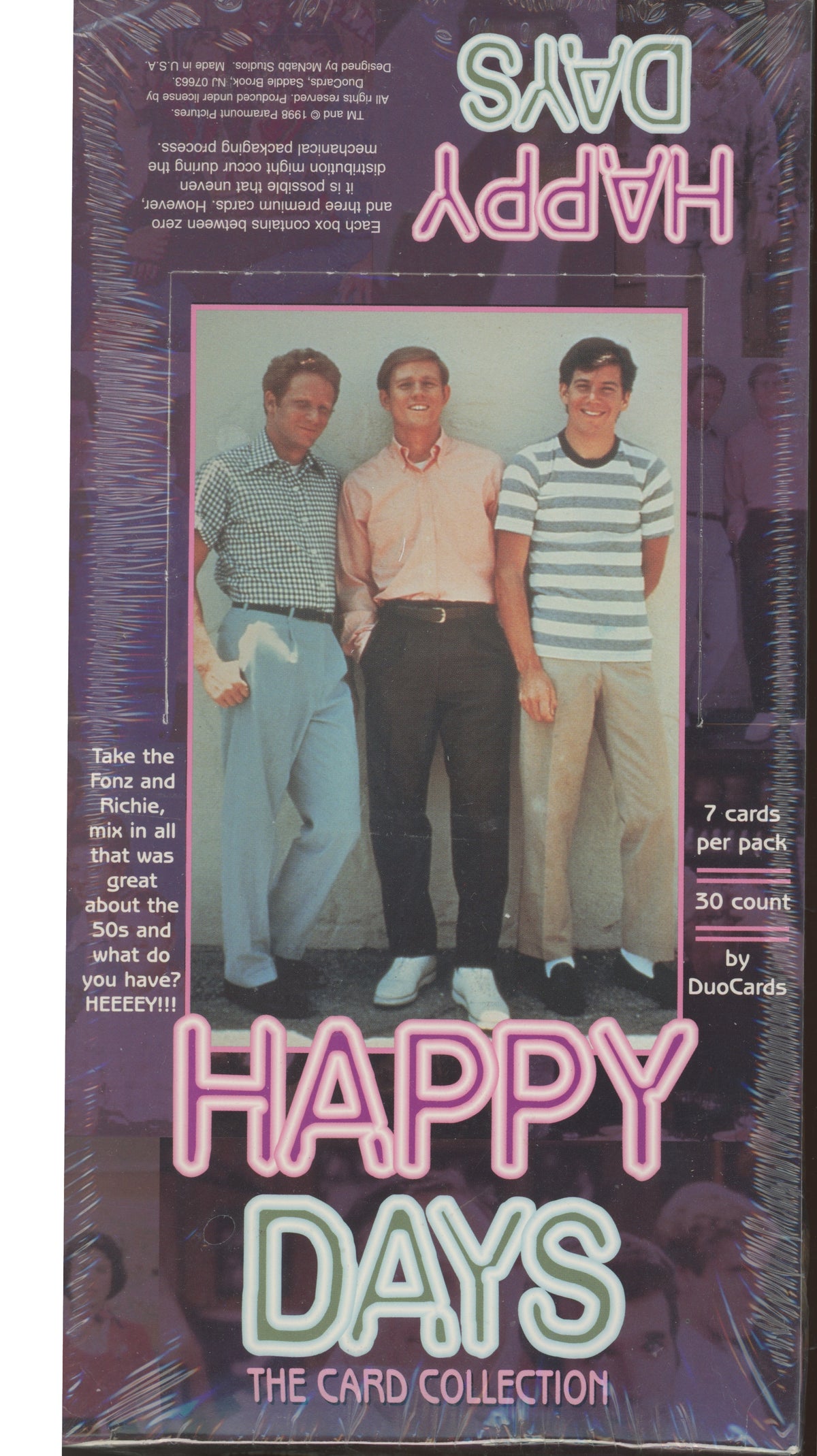 Happy Days TV Show Trading Card Box 36 Packs 24 PT Cards Duocards 1998 ...