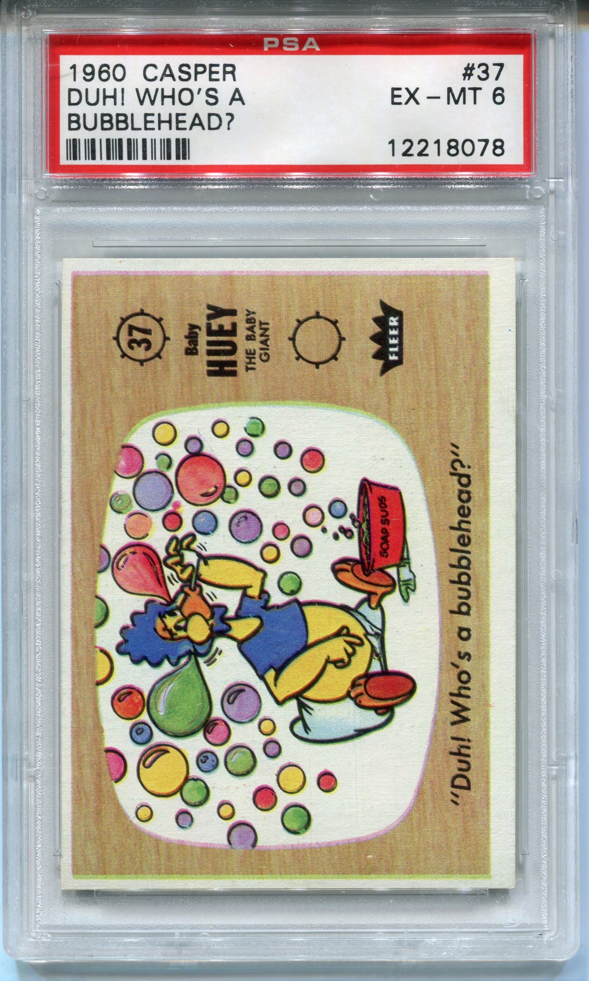 1960 Casper The Ghost #37 Duh! Who's A Bubblehead? Trading Card PSA 6 ...