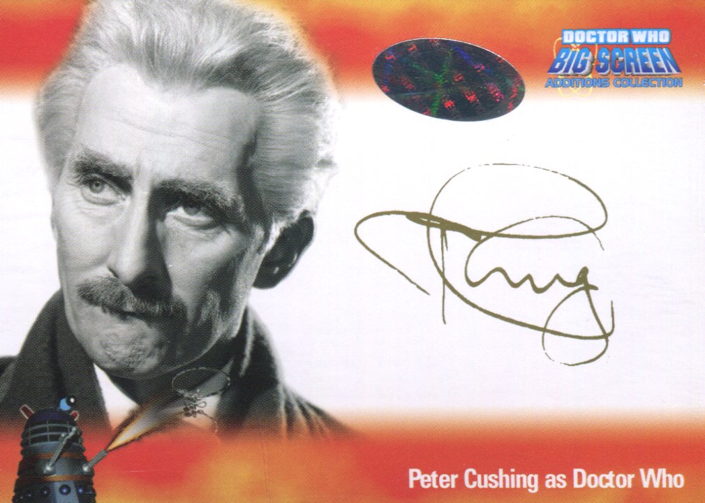 Doctor Who Big Screen Additions Peter Cushing Gold Facsimile Autograph ...