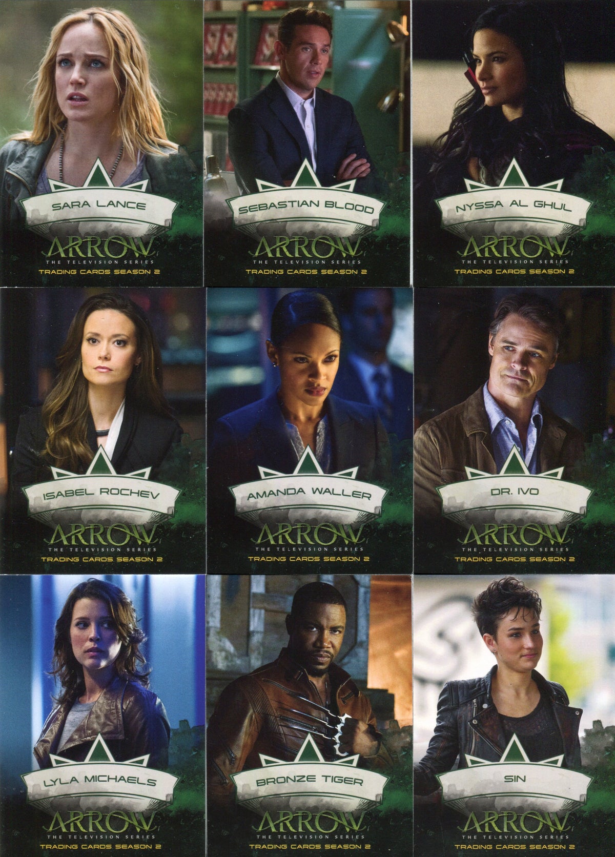 2015 Arrow Season 2 Character Bios Chase Card Set CB1-9 Cryptozoic ...
