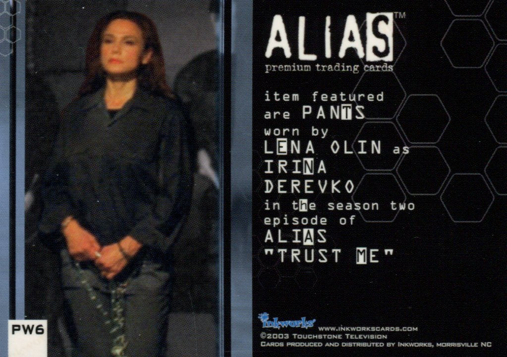 Alias Season 2 Lina Olin as Irina Derevko Pieceworks Costume Card PW6 ...