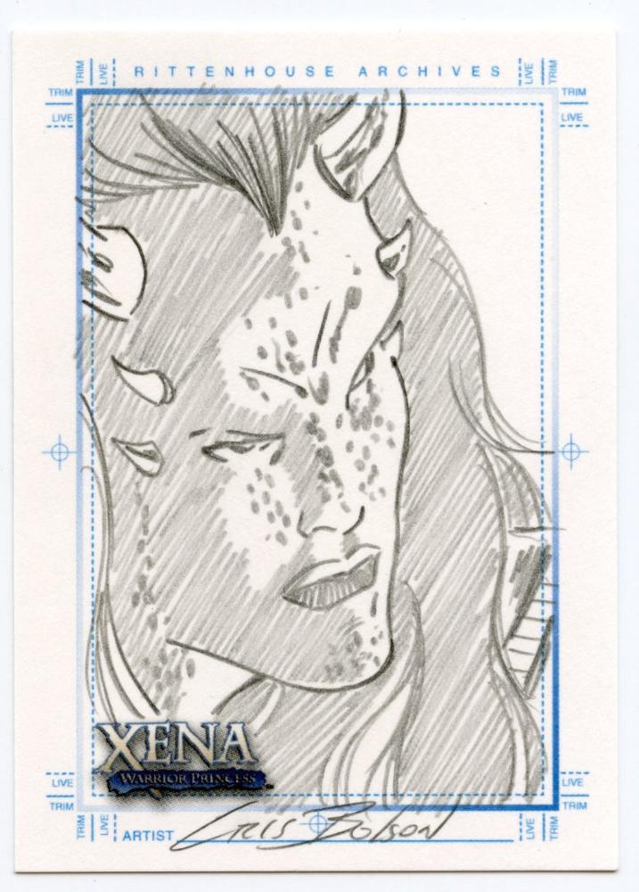 Xena Art & Images Sketch Card by Cris Bolson Demon Xena — TvMovieCards.com