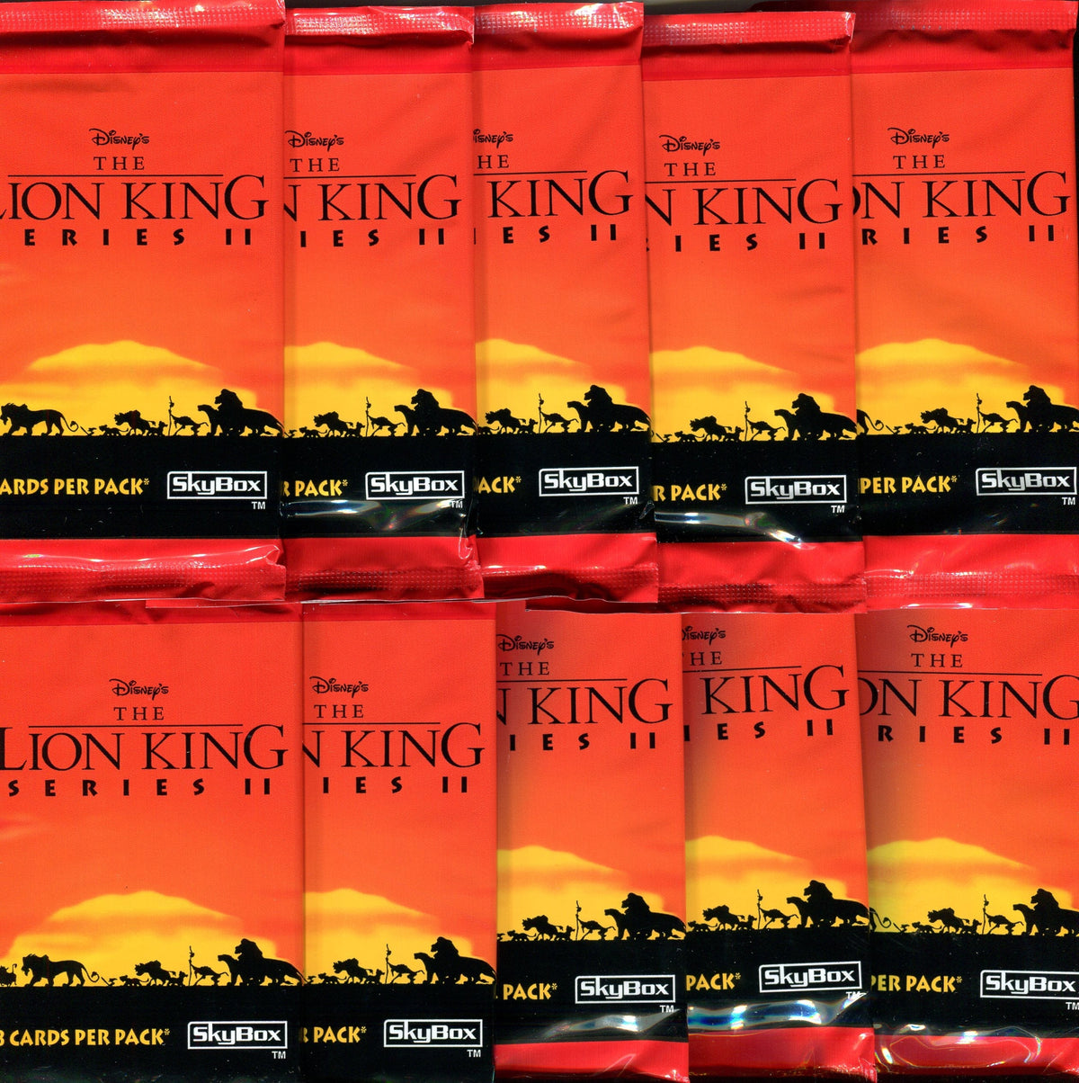 Lion King Disney Movie Series 2 Card Pack Lot 10 Sealed Packs Skybox 1 ...